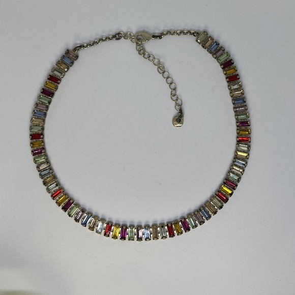 Jewelry | Multicolored Rectangular Rhinestone Choker | Poshmark